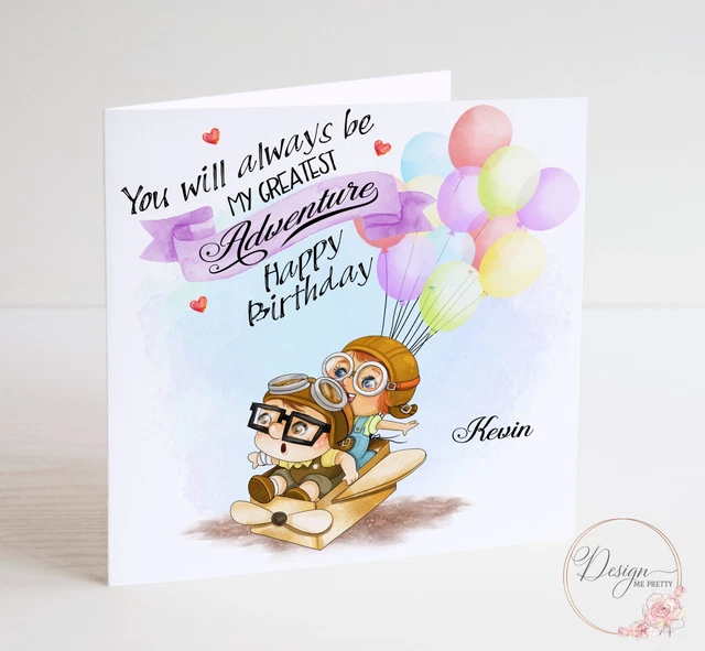 DISNEY'S UP! BIRTHDAY Card - Ellie & Carl -Husband Wife Girlfriend ...