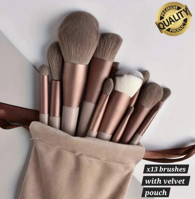 13 PCS MAKE up Brush Set Buffer Powder Contour Eyeshadow With Pouch ...