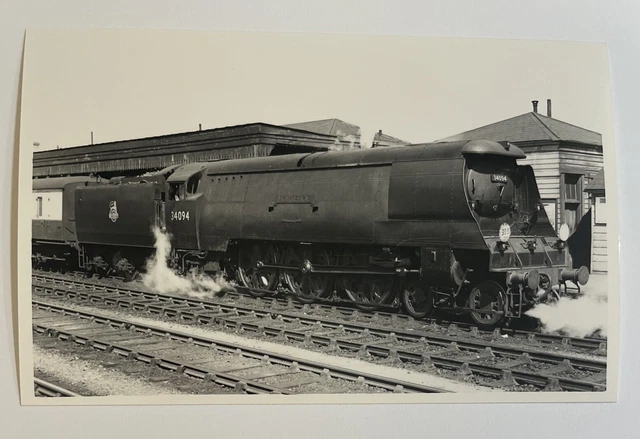 BR RAILWAY LOCOMOTIVE Photograph West Country Class Unrebuilt 34094 F27 ...