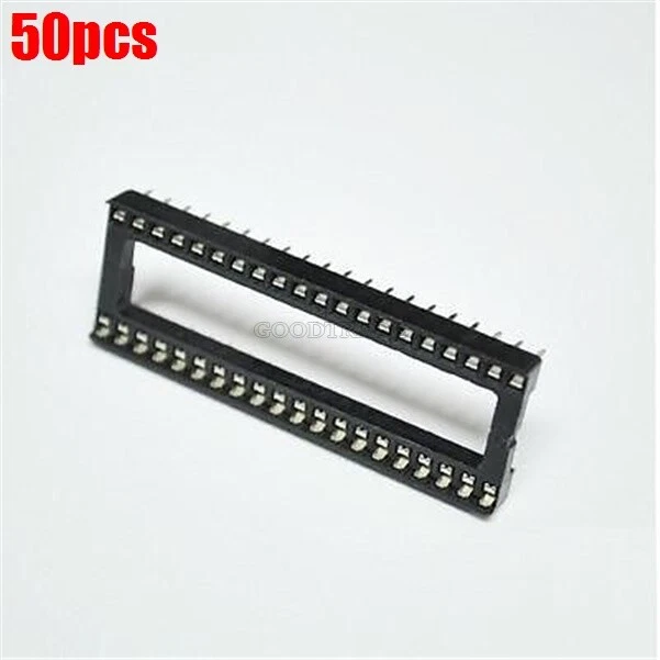 50PCS 40 PIN Dip Socket Adaptor Solder Type Socket Pitch Dual Wipe ...