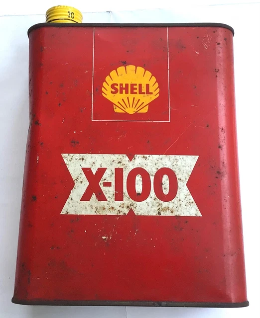 ANCIEN BIDON D’HUILE Shell X 100 Rouge Old Oil Can Alte Ölkanne EUR 30 ...
