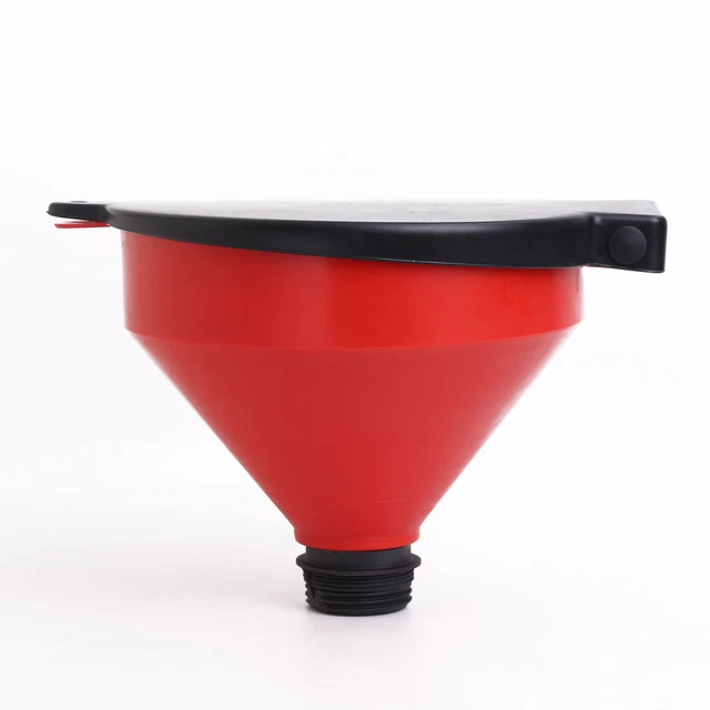 9.8& OIL DRUM Funnel with Grill Screen and Lockable Lid Spill-Free w ...