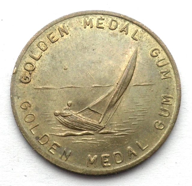 USA, GOLDEN MEDAL GUM SAILING Token 1930's 25mm 5g Brass. KK8.2 $12.50 ...