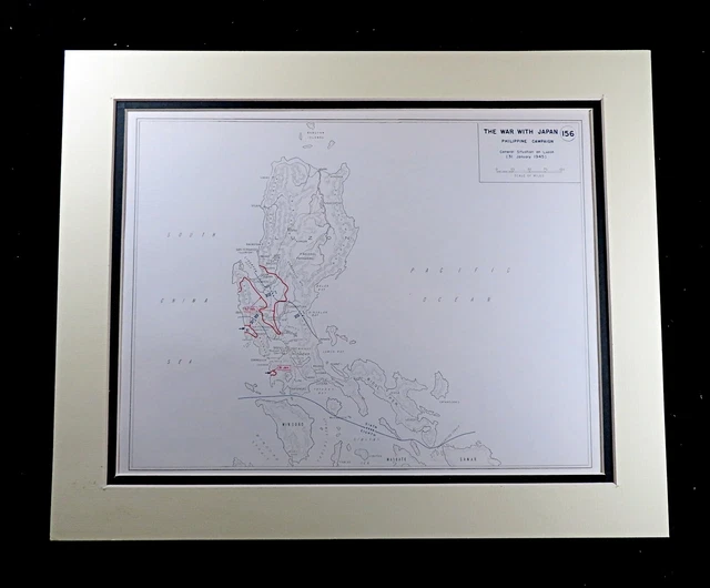 WW2 MAP US Military Luzon Landings Philippines Campaign Japanese army ...