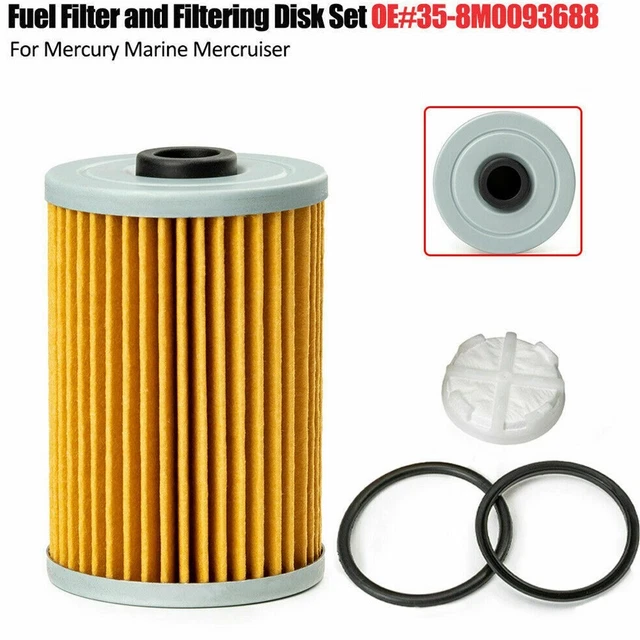 FUEL FILTER AND Filtering Disk Set For Mercury Marine Mercruiser 35 ...