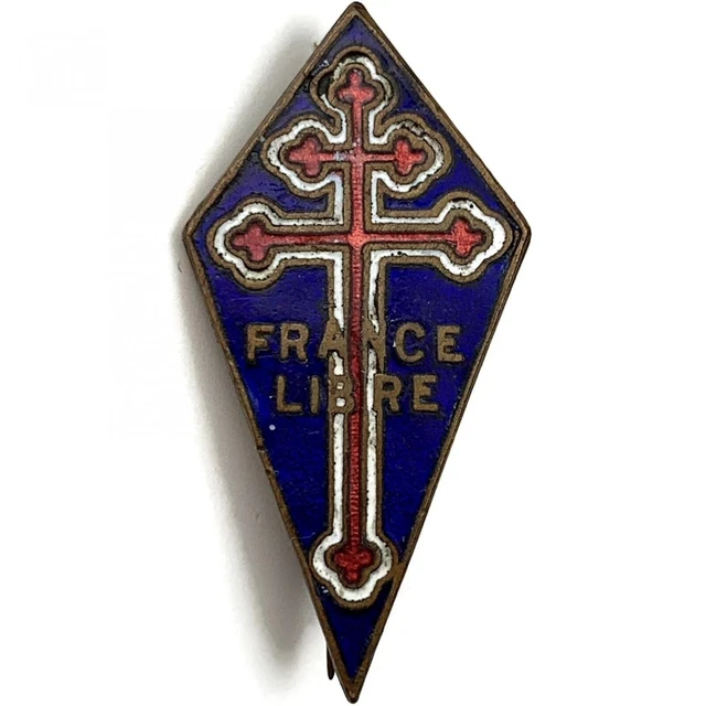 WW2 FREE FRENCH Forces Lapel Badge - France Libre DeGaulle Cross of ...