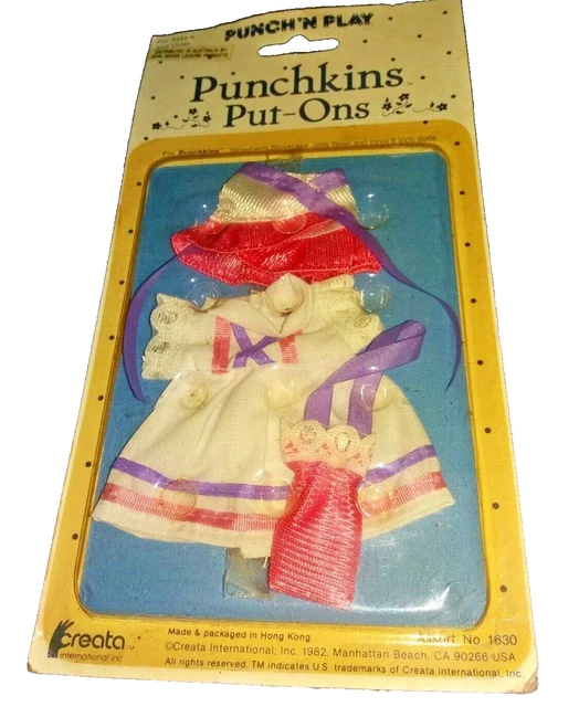 PUNCH N PLAY Punchkins Put Ons Doll Clothes Creata 1982 New Sealed $29. ...