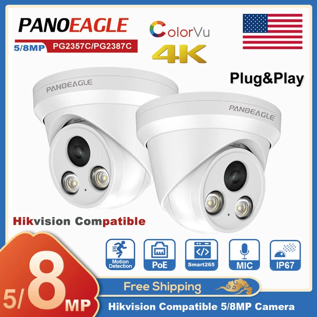HIKVISION COMPATIBLE 4K 8MP 5MP ColorVu IP Camera Full Time Color POE ...