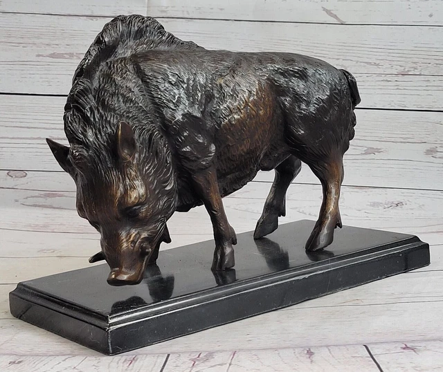VINTAGE BRONZE HUNT Sculpture Statue Wild Boar Razorback Signed ...