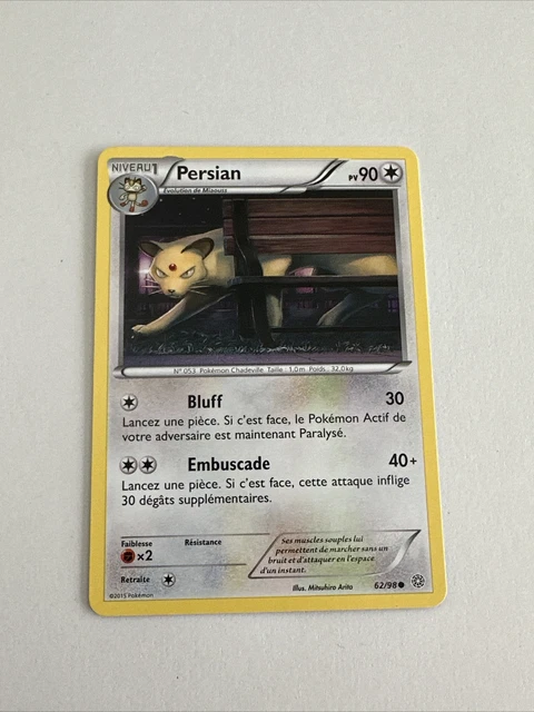 CARTE POKÉMON 62/98 Persian 90 PV XY07 - Origines Antiques NEUF FR EUR ...