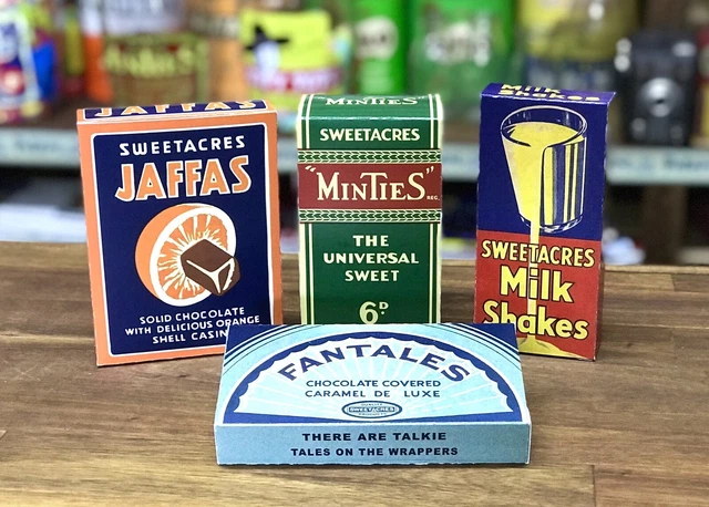 SWEETACRES 4 BOXES Milk Shake Minties Jaffas Fantales Vintage Milk Bar ...