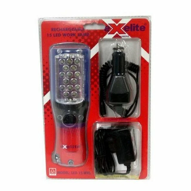 NEW EXELITE 15 Led Rechargeable Work Lamp - 120 Lumens Work Lamp - Free ...