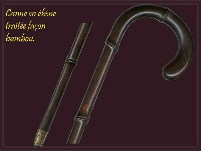 CANNE EN ÉBENE Traitée Facon Bambou 90 Cm EUR 150,00 - PicClick FR