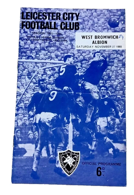 LEICESTER CITY V West Bromwich Albion 1965-66 Division 1 Football ...