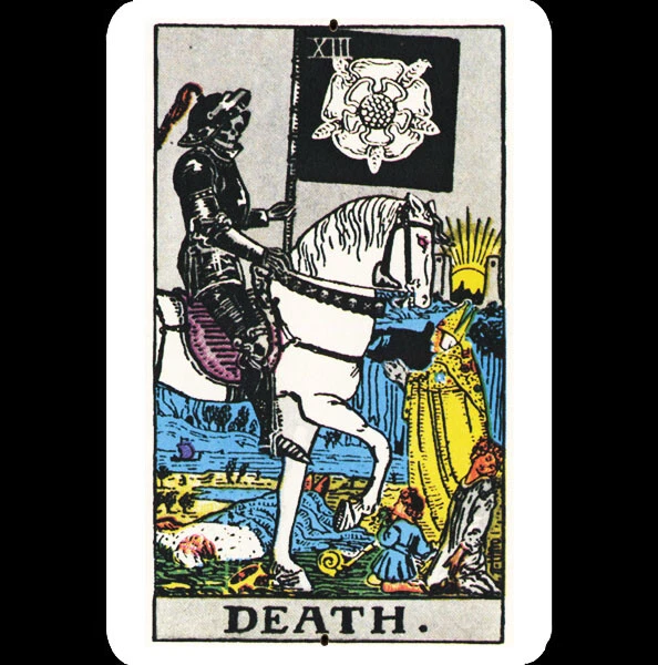 TAROT CARD SIGN 8x12 Death Waite Smith Deck Horse Knight Skull Black ...