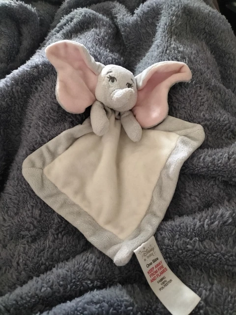 DISNEY MATALAN DUMBO Baby Soft Plush Comforter Blankie Toy Grey White ...