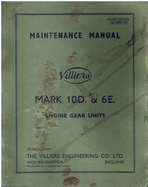 VILLIERS 122CC MK10D & 197cc Mk6E ENGINE & G.BOX ORIG 1951 FACTORY ...