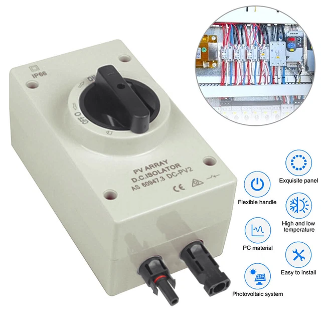 32A 4POLE 1200V Dc Ip66 Solar/Pv True Dc Enclosed Rotary Isolator ...