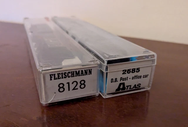 PAIR OF USED N gauge German DB coaches, Epoch3/4 in green, Fleischmann ...