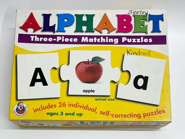 VINTAGE FRANK SCHAFFER Alphabet Three-Piece Matching Puzzles Pre-K 3 ...