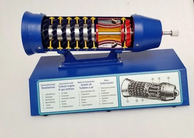 DEMONSTRATION MODEL TURBO jet Turbojet Engine Gas Turbine Rotary Cut Section +++ £239.60 ...