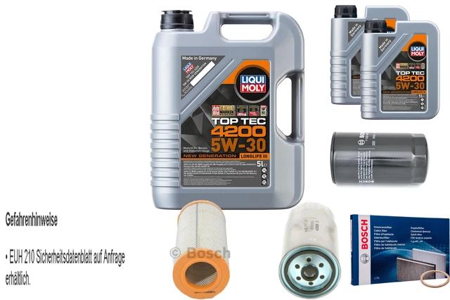 BOSCH INSPECTION SET 7 L Huile Liqui Moly Top Tec 4200 5W-30 pour Iveco Daily EUR 208,15 ...