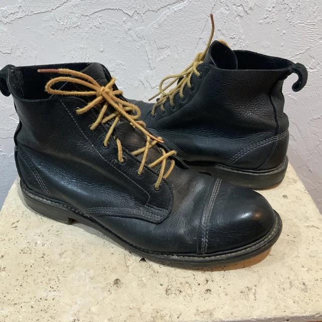 ALLEN EDMONDS NORMANDY Black Leather Cap Toe Boots Men's - Size 13 D ...