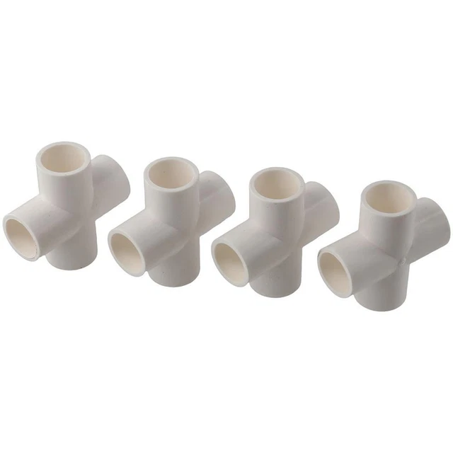 12PCS WHITE PVC Fittings PVC Corner Fitting 4-way Connection PVC ...