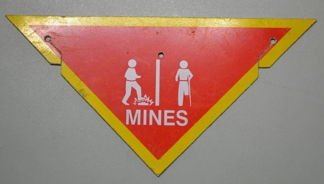 GENUINE BRITISH ARMY Issue Mines Warning Sign Mine Field £6.95 ...