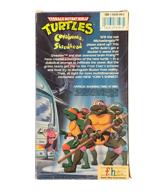 TEENAGE MUTANT NINJA Turtles Cowabunga Shredhead VHS 1989 Animation FHE ...