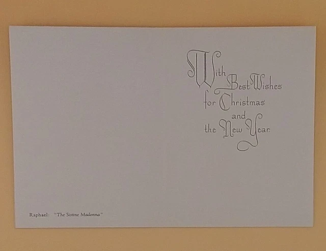 VINTAGE CHRISTMAS CARD, 'The Sistine Madonna' By Raphael - Not Used ...