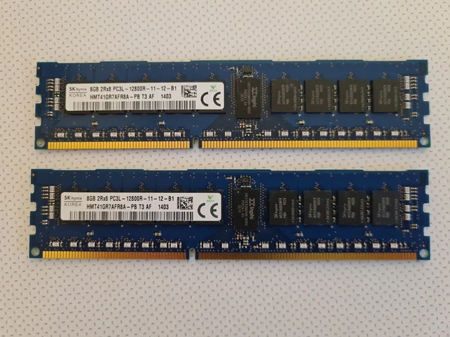 2X SK HYNIX HMT41GR7AFR8A-PB 8GB 2Rx8 PC3L-12800R 1600 MHz 1,35 V REG ...