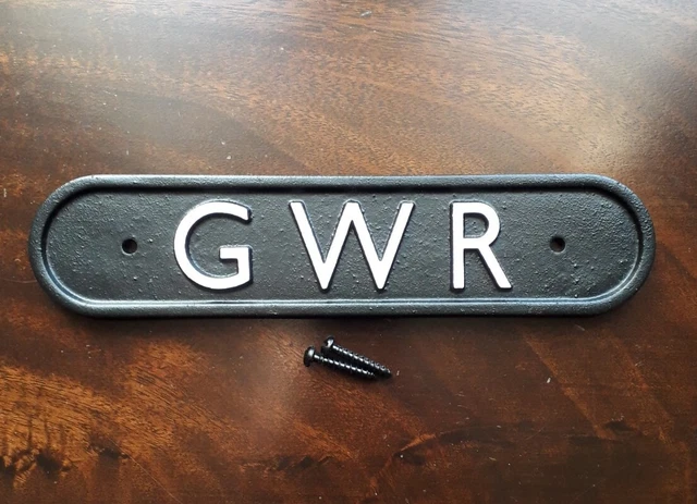 CAST ALUMINIUM GWR Sign Train Station Style Railway Steam Great Western ...