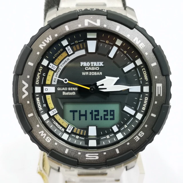 CASIO PRO TREK Connected PRT-B70T-7JF Black Titanium Band Men's Watch ...
