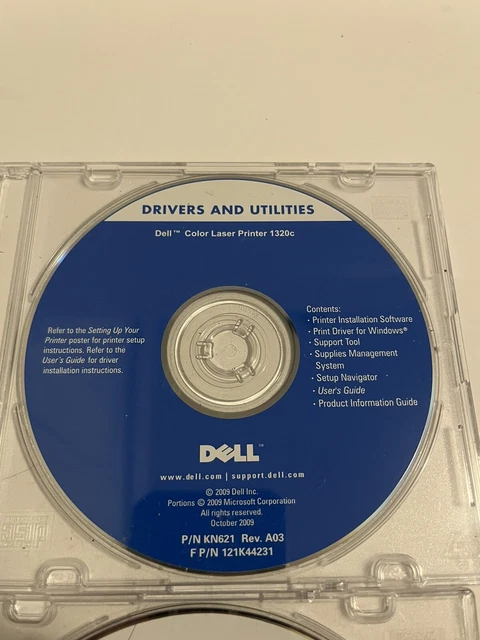 DELL DRIVERS AND utilities 1320c Printer Cd Disk $17.99 - PicClick CA