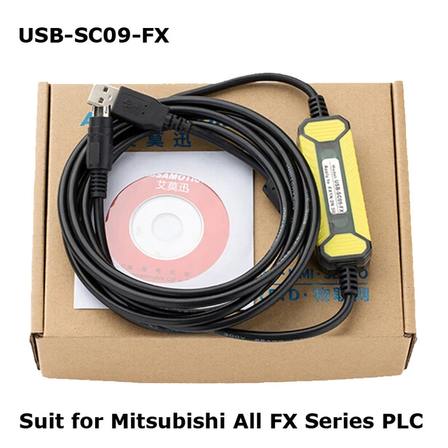 USB-SC09-FX PLC PROGRAMMING Cable Suit For Mitsubishi FX1S/1N/2N/3U/3G ...