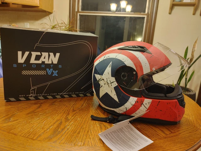 MOTORCYCLE HELMET VCAN full face DOT Approved EUR 67,75 - PicClick IT