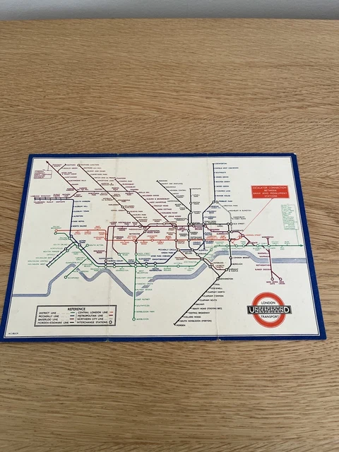 1935 NO. 1 Railway Map Harry Beck London Transport Underground Tube Map ...