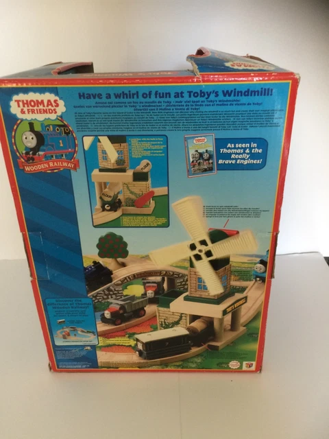 THOMAS AND FRIENDS wooden railway Toby`s Windmill, barrel car + 2 ...