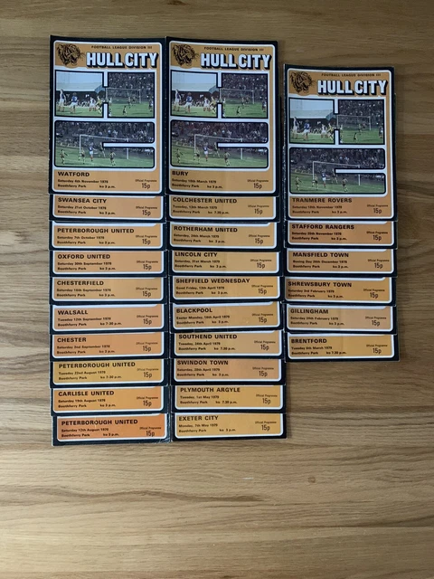26 X HULL City Home Programmes (Complete set of Homes) 1978/79 (Lot 16 ...