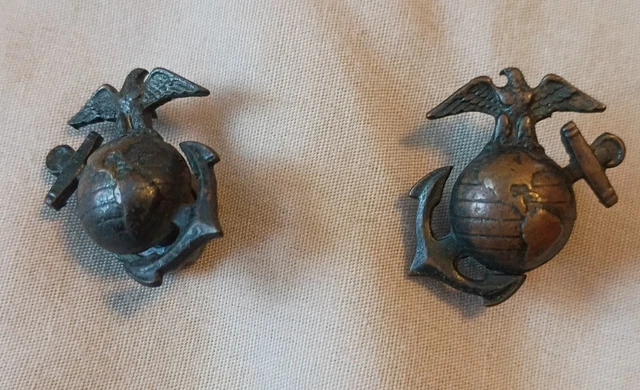 WW2 USMC VANDEGRIFT Jacket Collar EGA Eagle Globe & Anchor Insignia ...