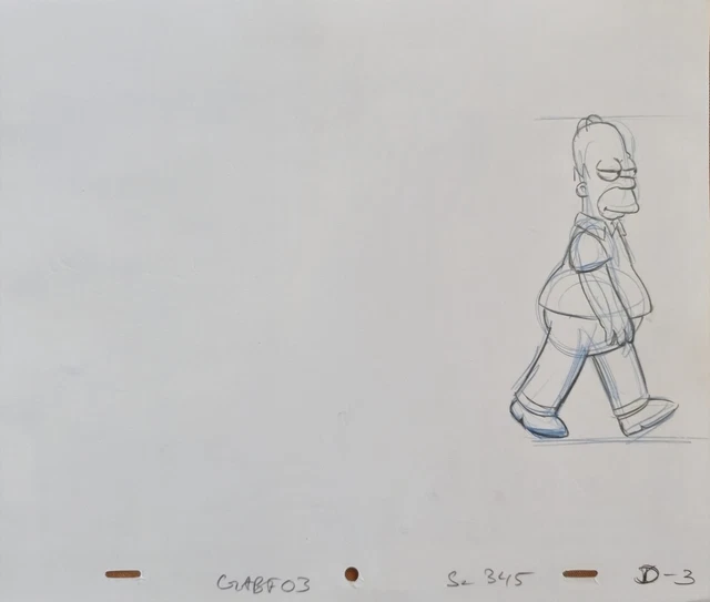 SIMPSONS TV SHOW Original Cartoon Animation Art Cel Drawing Homer ...