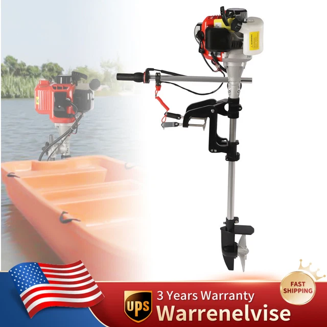 2-STROKE 2.3HP 52CC Outboard Boat Motor Engine Pull Starter w/Air ...