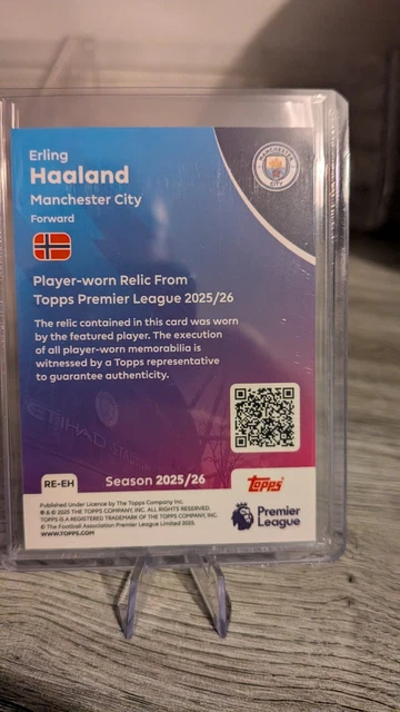 ERLING HAALAND RELIC Patch Topps Premier League 2026 Man City £16.15 ...