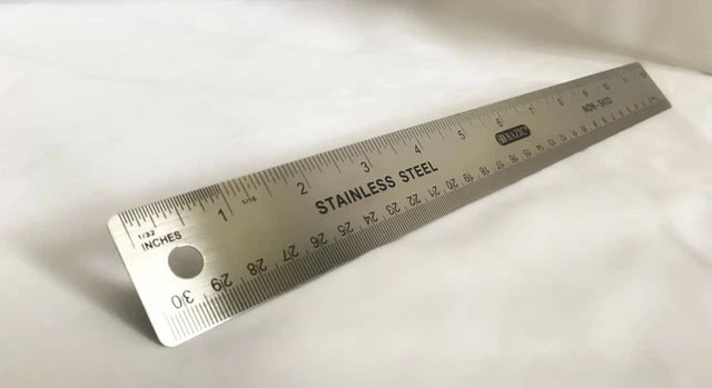 12 INCH METAL RULER Stainless Steel Straight Edge Drawing Cutting Non ...