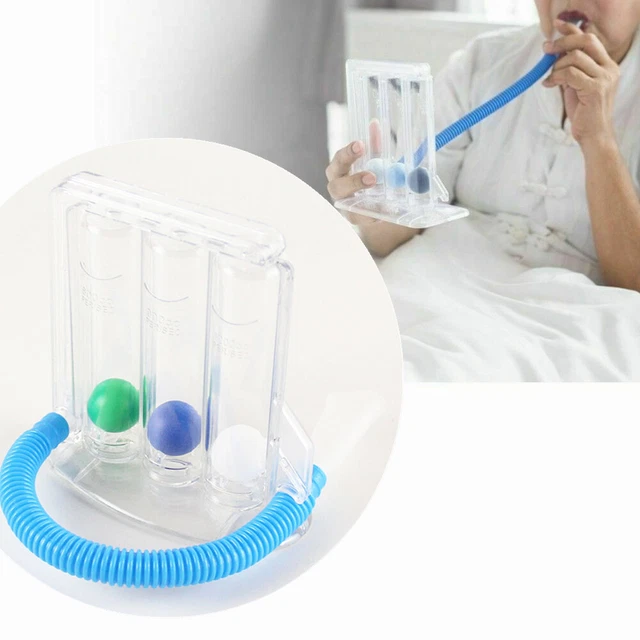BREATHING LUNG DEEP Breath Exerciser 3 Ball Spirometer Respiratory ...