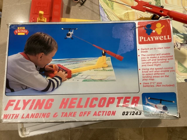 RARE FULLY WORKING vertibird battery op vintage helicopter toy play ...