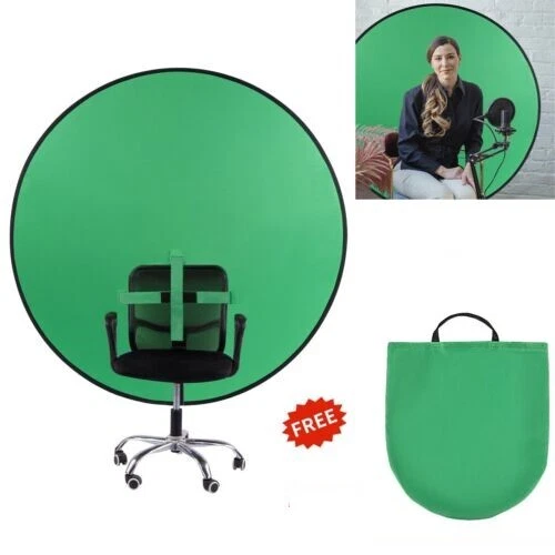 43& RUNDER GREENSCREEN-HINTERGRUND tragbarer Webcam-Hintergrund für ...