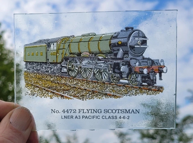 FLYING SCOTSMAN STEAM train locomotive stained glass traditional kiln ...