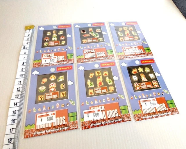 SUPER MARIO BROS. 8 bit Stickers complete serie made in japan Nintendo ...